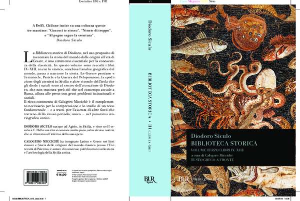 (PDF) Diodoro Siculo, Biblioteca Storica, vol. III (libri IX XIII ...