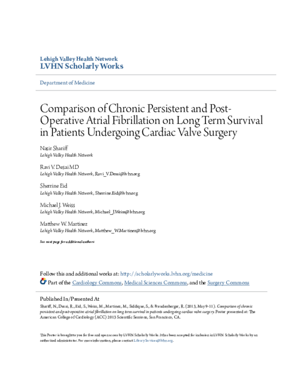 Pdf Prevalence Of Postoperative Atrial Fibrillation And Impact To