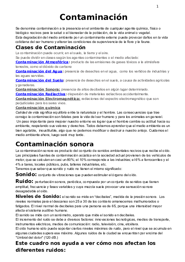 (DOC) Contaminación