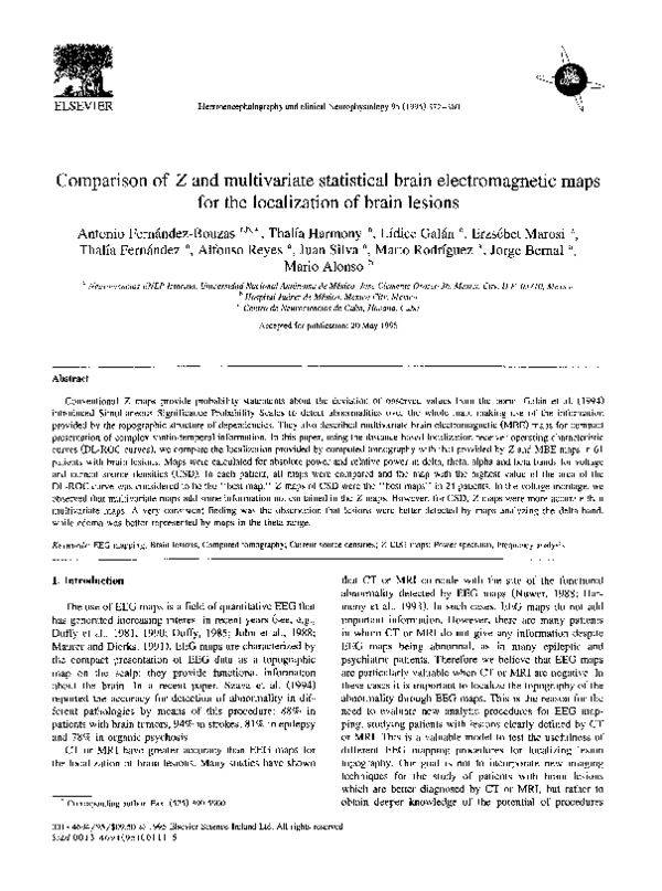 (PDF) Comparison of Z and multivariate statistical brain ...