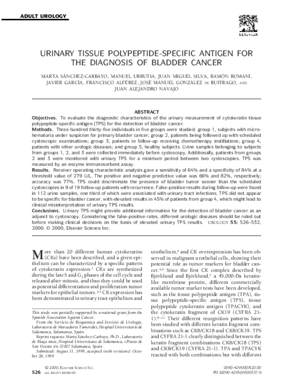 (PDF) Urinary tissue polypeptide-specific antigen for the diagnosis of ...