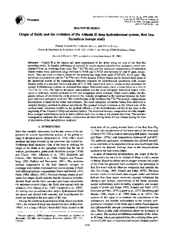 (PDF) Origin of fluids and the evolution of the Atlantis II deep ...
