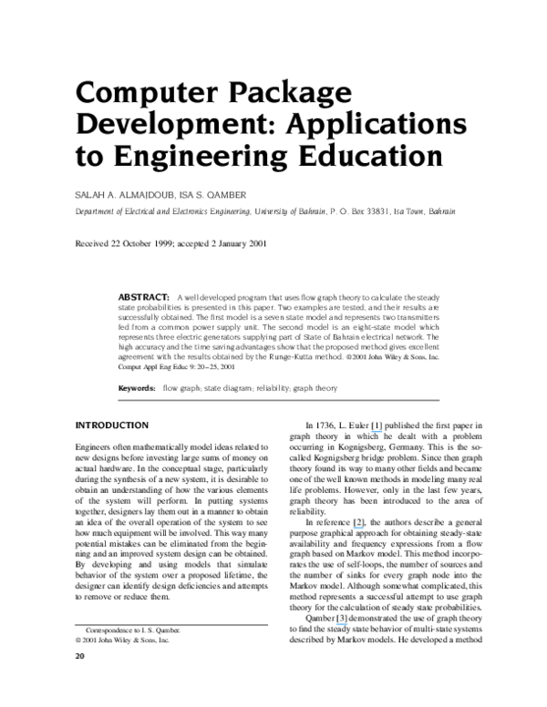 (PDF) Computer package development: Applications to engineering education
