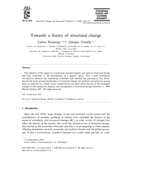 (PDF) Towards a theory of structural change