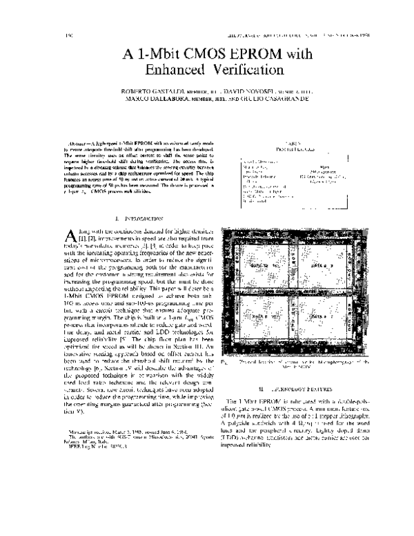 (PDF) A 1-Mbit CMOS EPROM with enhanced verification