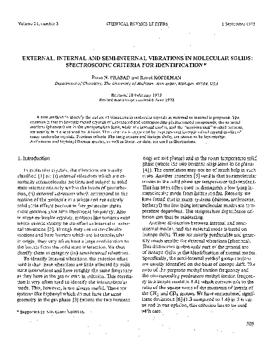 (PDF) External, internal and semi-internal vibrations in molecular ...