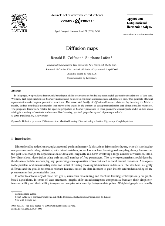 (PDF) Diffusion maps