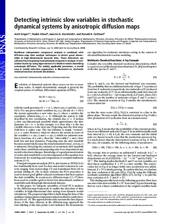 Pdf Detecting Intrinsic Slow Variables In Stochastic Dynamical