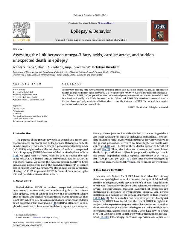 (PDF) Assessing the link between omega-3 fatty acids, cardiac arrest ...
