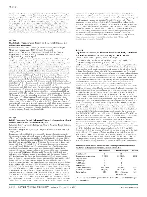 (PDF) Tu1455 Cap-Assisted Endoscopic Mucosal Resection (C-EMR) Is ...