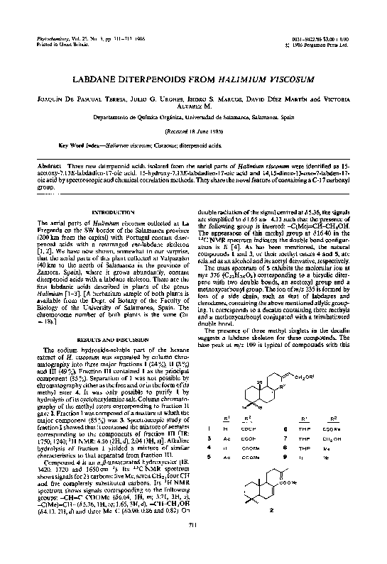 (PDF) Labdane diterpenoids from Halimium viscosum