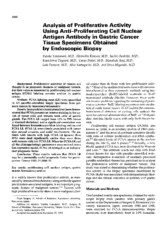 (PDF) Analysis of proliferative activity using anti-proliferating cell ...