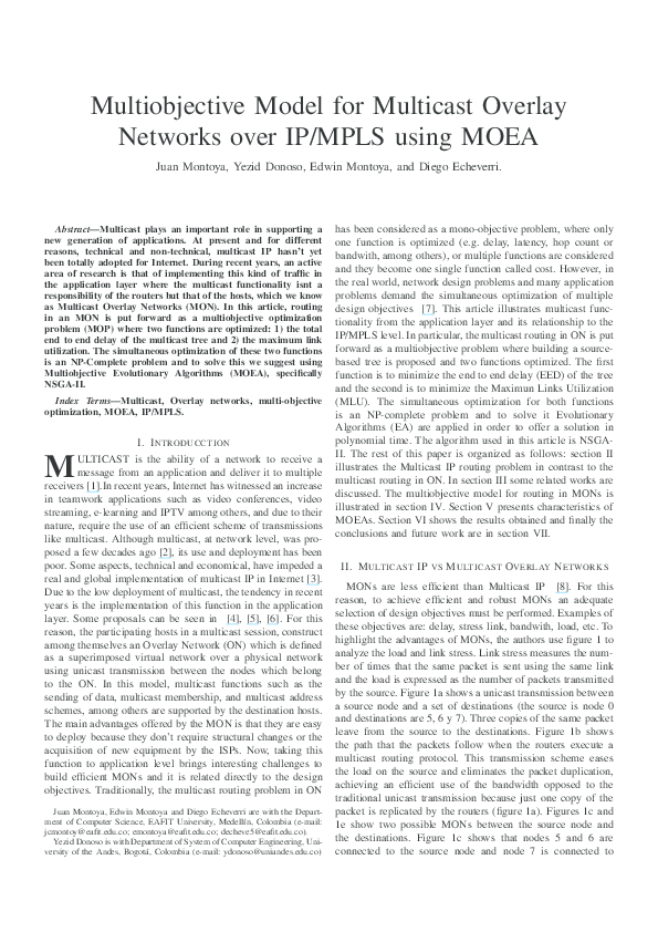 (PDF) Multiobjective model for multicast overlay networks over IP/MPLS ...