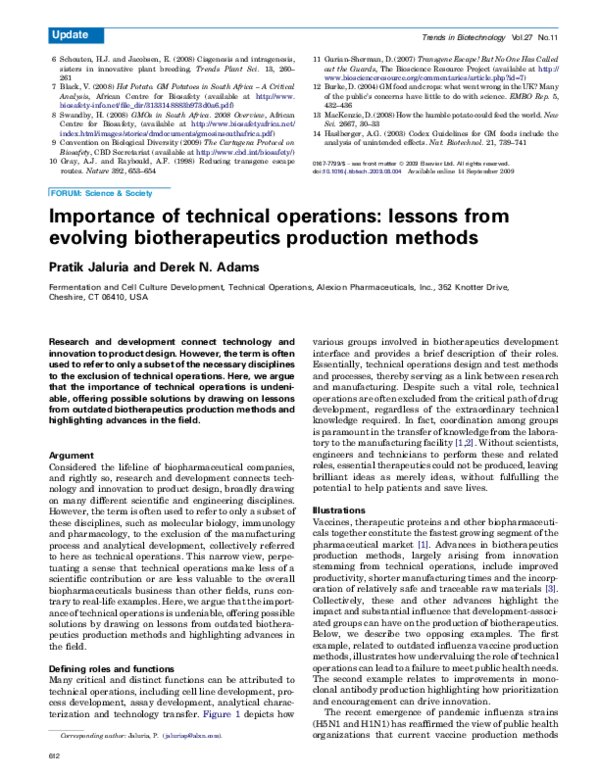 (PDF) Importance of technical operations: lessons from evolving ...