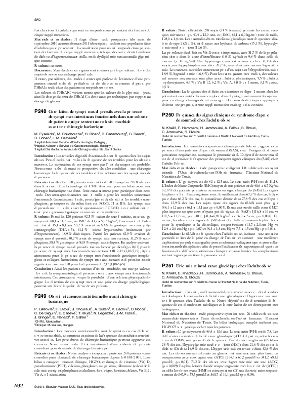 (PDF) P248 - Corrélation de symptômes dépressifs avec la présence de ...