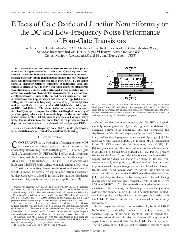 (PDF) Effects of Gate Oxide and Junction Nonuniformity on the DC and ...