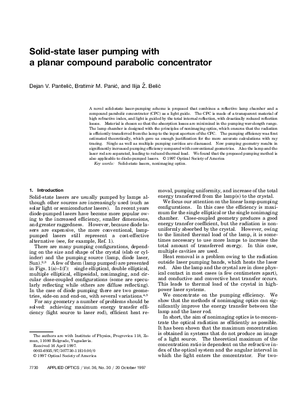 (PDF) Solid-state laser pumping with a planar compound parabolic ...