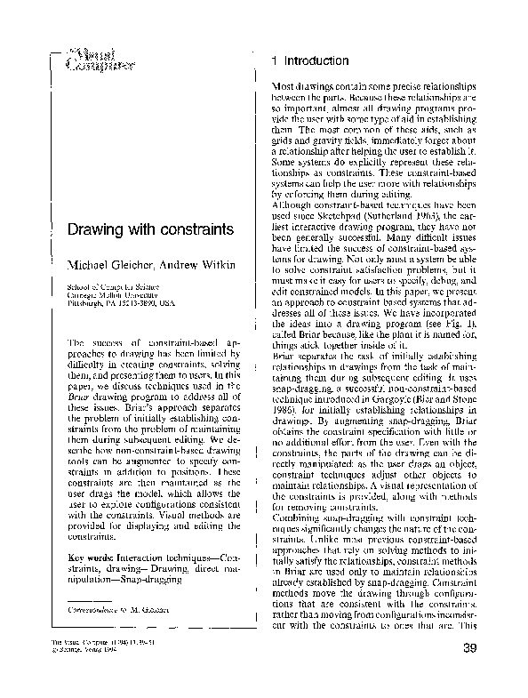 (PDF) Drawing with constraints