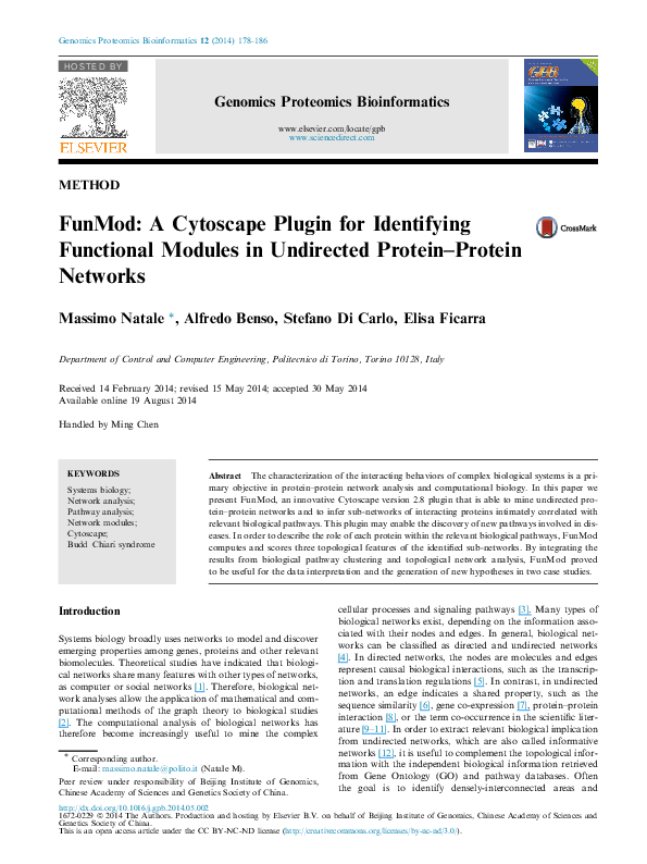 (PDF) FunMod: a Cytoscape plugin for identifying functional modules in ...