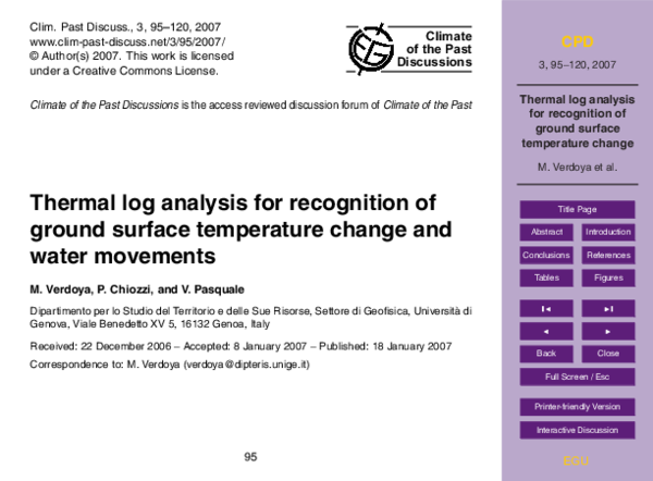 (PDF) Thermal log analysis for recognition of ground surface ...