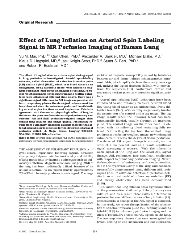 (PDF) Effect of lung inflation on arterial spin labeling signal in MR ...