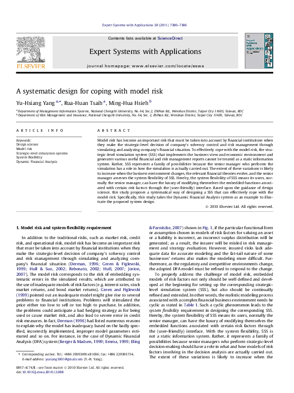 (PDF) A systematic design for coping with model risk