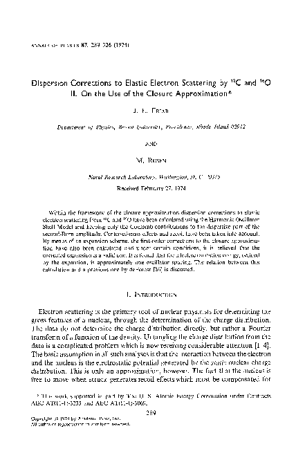 (PDF) Dispersion Corrections to Electron Scattering by 12C and 16O