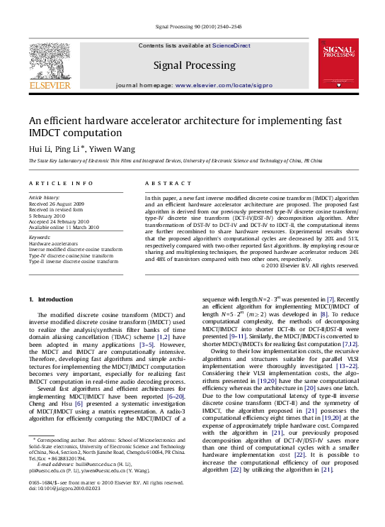 (PDF) An efficient hardware accelerator architecture for implementing ... (PDF) An efficient hardware accelerator architecture for implementing ...