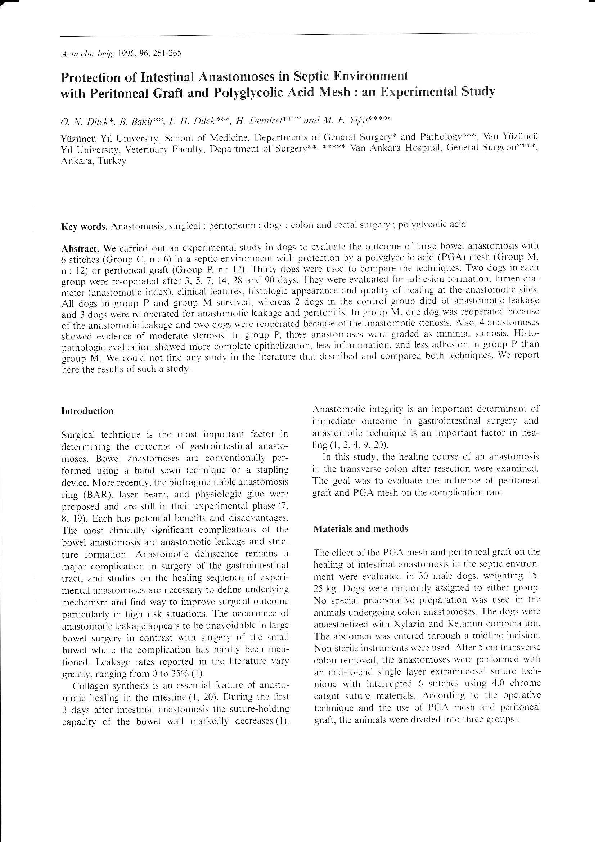 (PDF) Protection of intestinal anastomoses in septic environment with ...