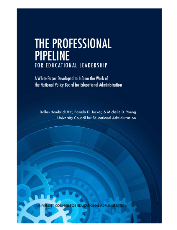 (PDF) The Professional Pipeline for Educational Leadership. A White ...