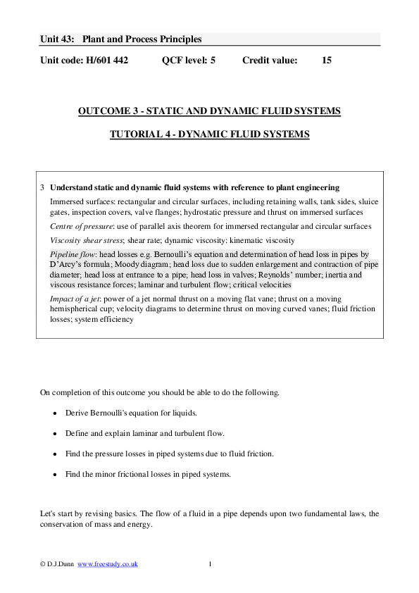 (PDF) Unit 43: Plant and Process Principles Unit code: H/601 442 QCF level: 5 Credit value: 15 ...