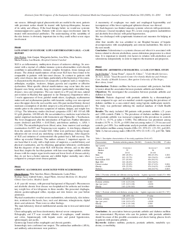(PDF) P0440 LATE-ONSET OF SYSTEMIC LUPUS ERYTHEMATOSUS (SLE) – CASE REPORT