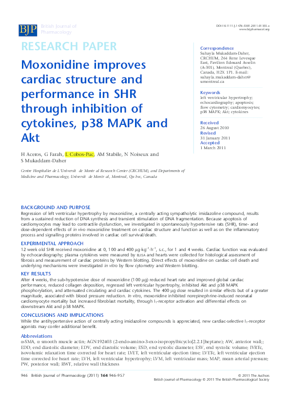 (PDF) Moxonidine improves cardiac structure and performance in SHR ...