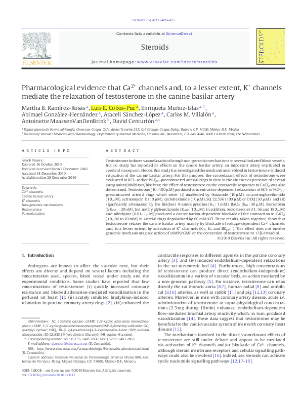 (PDF) Pharmacological evidence that Ca 2+ channels and, to a lesser ...