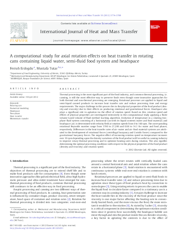 (PDF) A computational study for axial rotation effects on heat transfer ...