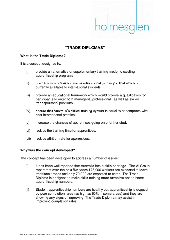 (PDF) "TRADE DIPLOMAS" by B Mackenzie