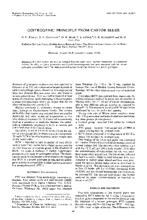 (PDF) Goitrogenic principle from castor seeds