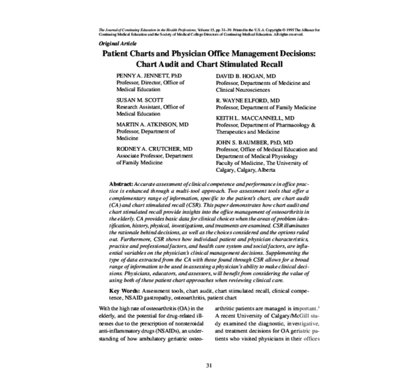 (PDF) Patient charts and physician office management decisions: Chart ...