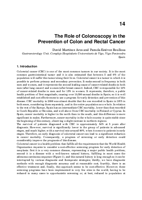 (PDF) The Role of Colonoscopy in the Prevention of Colon and Rectal Cancer