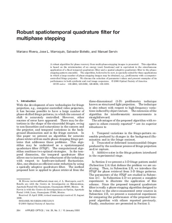 (PDF) Robust Spatiotemporal Quadrature Filter for Multiphase Stepping ...