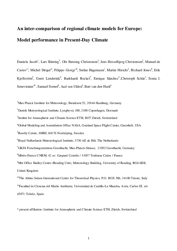 (PDF) An inter-comparison of regional climate models for Europe: model ...