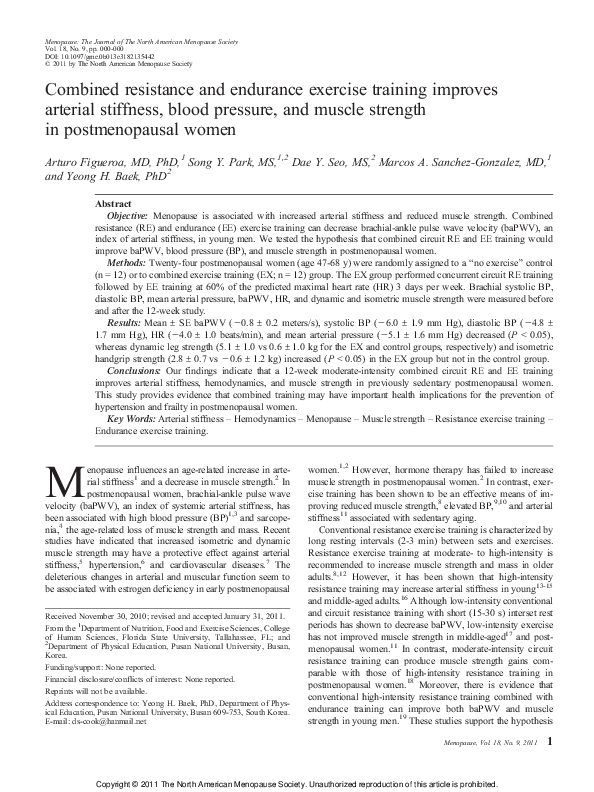 (PDF) Combined resistance and endurance exercise training improves ...
