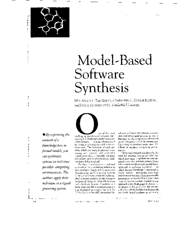 (PDF) Model-Based Software Synthesis