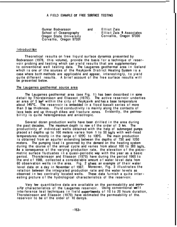 (PDF) A Field Example of Free Surface Testing