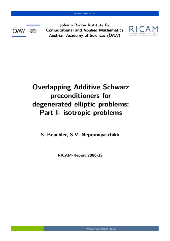 Pdf An Overlapping Additive Schwarz Preconditioner For Interpolation On The Unit Sphere By