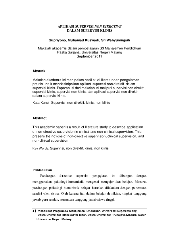 (PDF) APLIKASI SUPERVISI NON DIRECTIVE