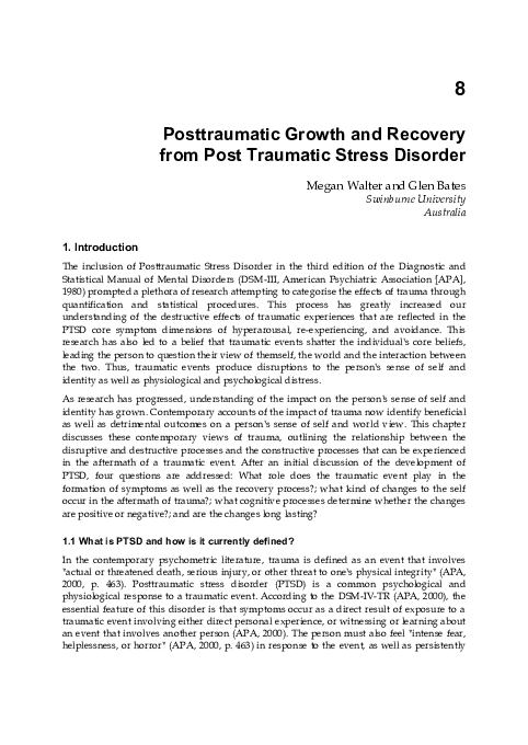 (PDF) Posttraumatic Growth and Recovery from Post Traumatic Stress Disorder