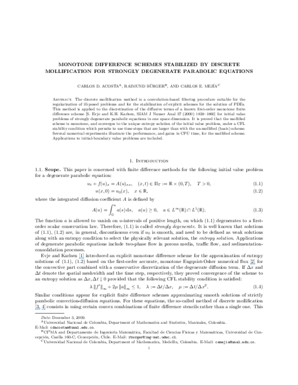 (PDF) Monotone difference schemes stabilized by discrete mollification ...