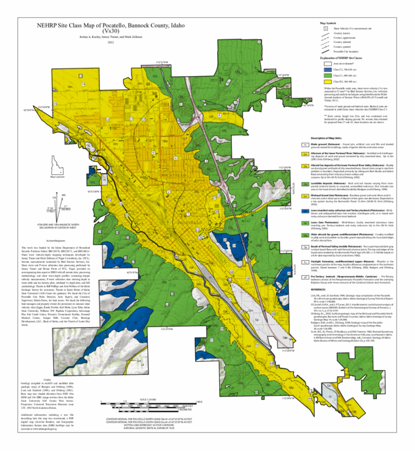 (PDF) NEHRP Site Class Map of Pocatello, Bannock County, Idaho (Vs30)