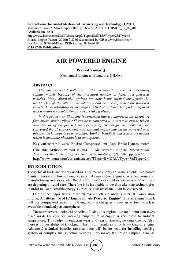 (PDF) AIR POWERED ENGINE
